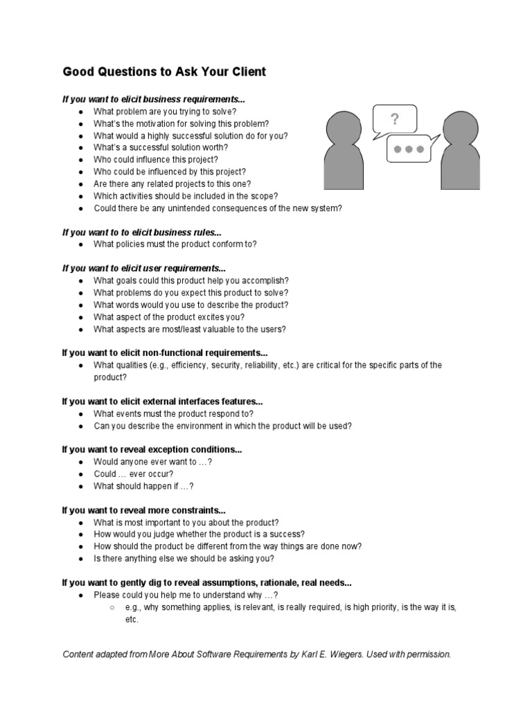 Essential Client Questions for Projects | PDF