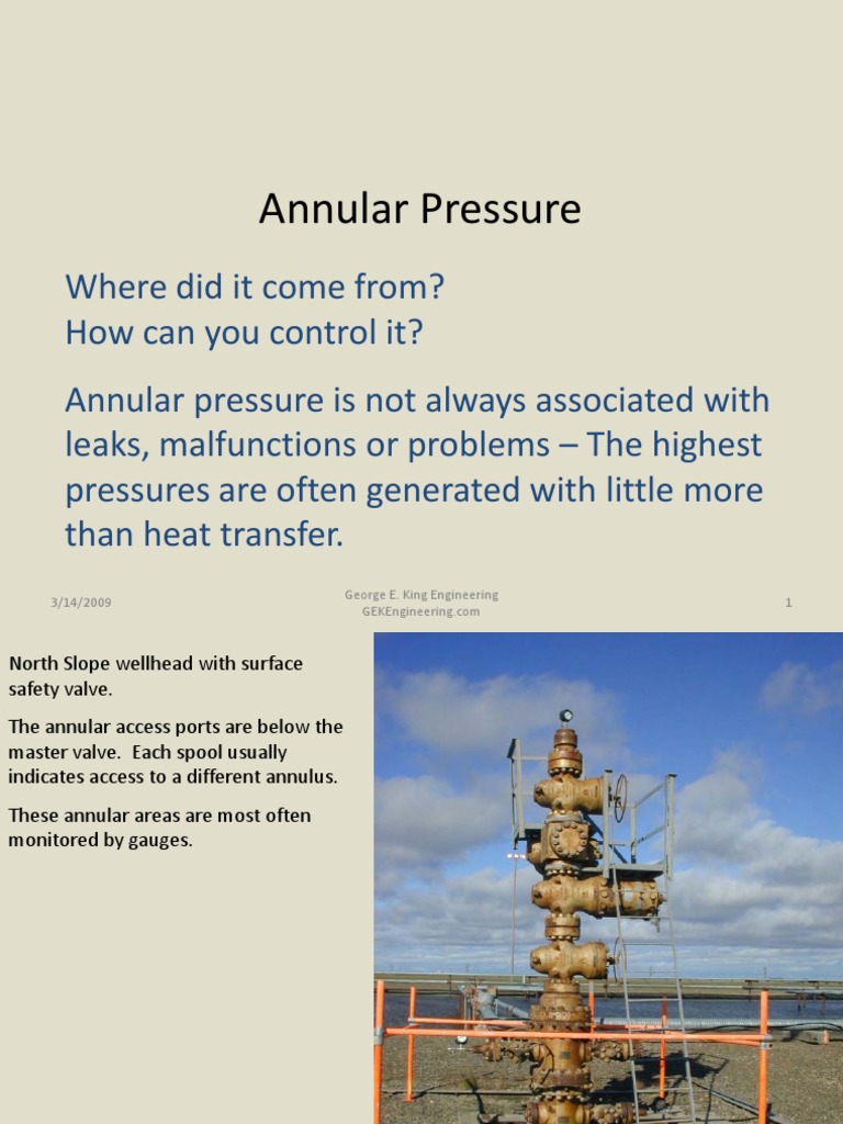 Annular Pressure 1 George E King Engineering 3142009 Pdf