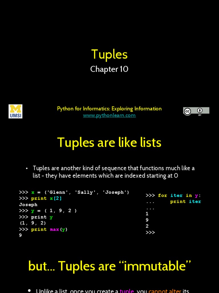 Tuples: Python For Informatics: Exploring Information | PDF | Notation | Software Development