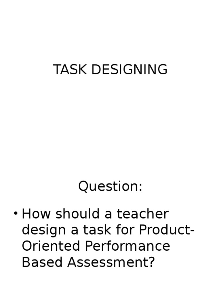 Task Designing | PDF