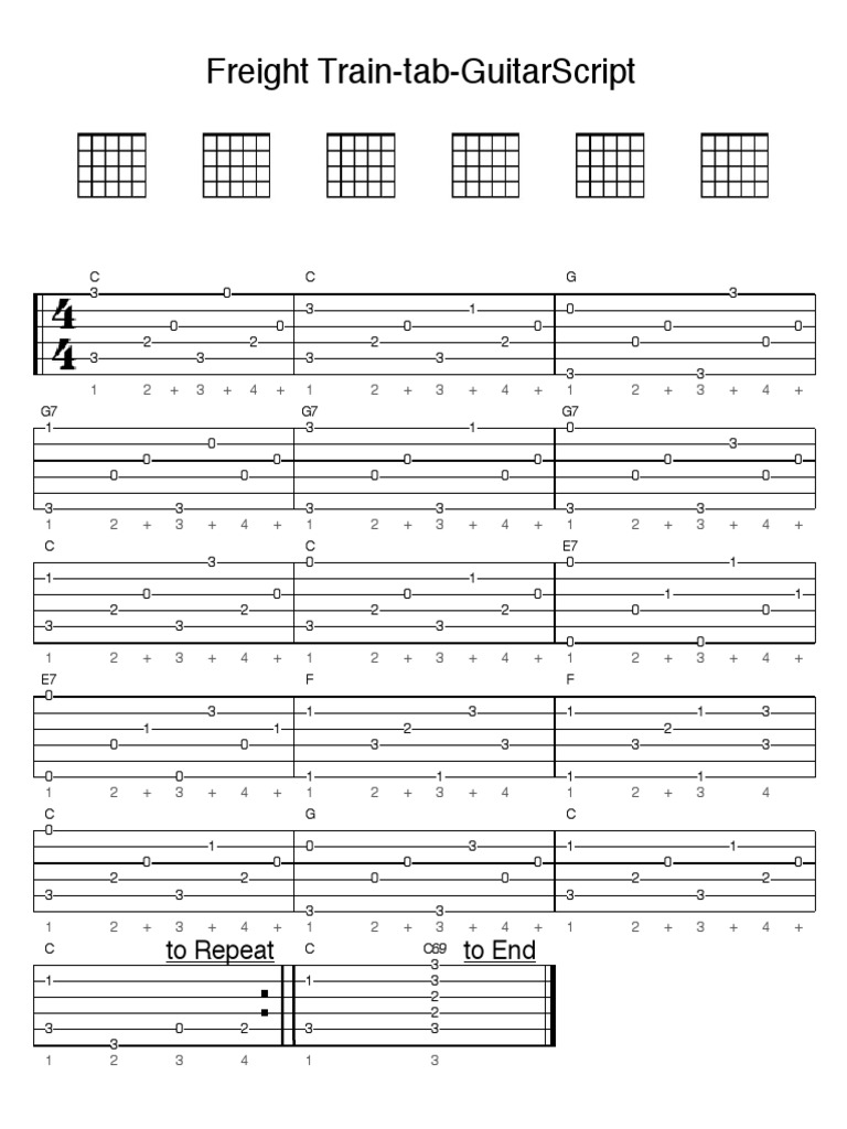 Freight Train Tab GuitarScript | PDF