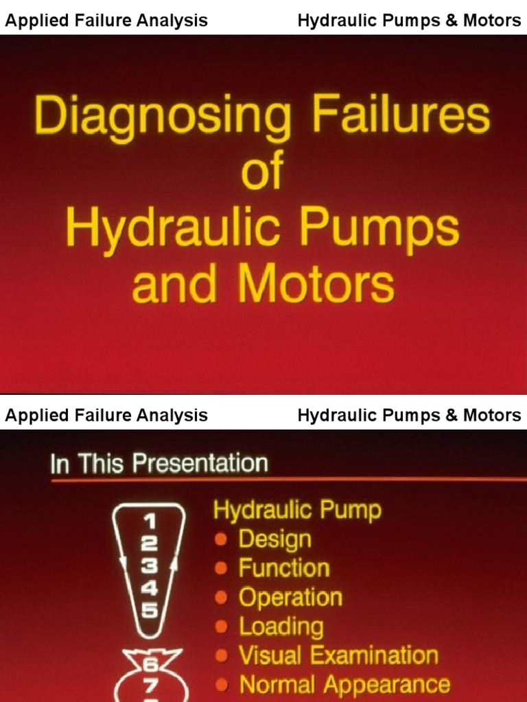 Diagnosing Failures of Hydraulic Pumps and Motors | PDF | Energy Technology | Manufactured Goods