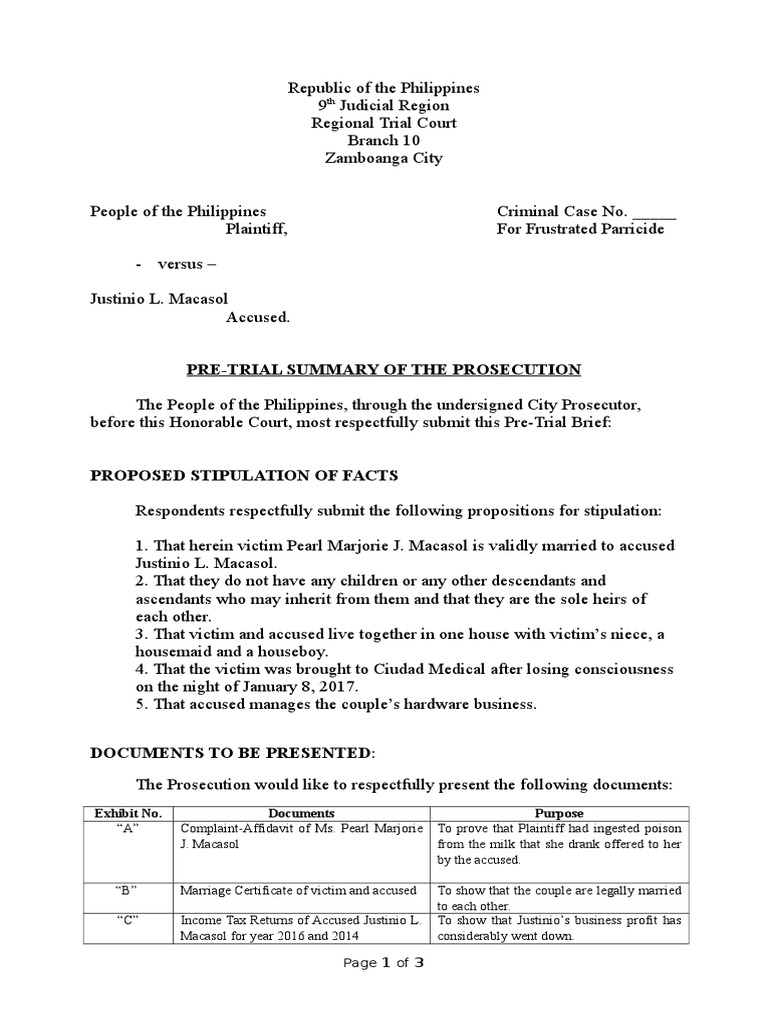 Pre-Trial Summary Prosecution | PDF | Prosecutor | Legal Procedure