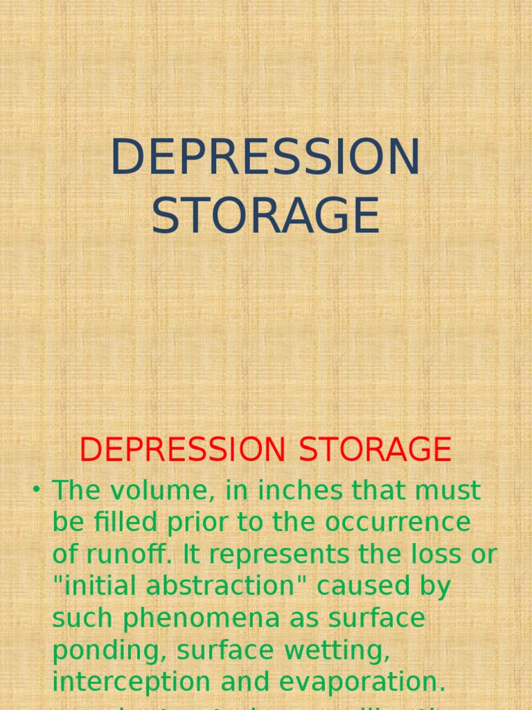 Depression Storage | PDF