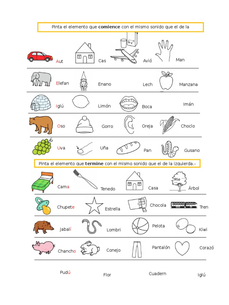 Sonido Inicial Final Vocálico Kínder