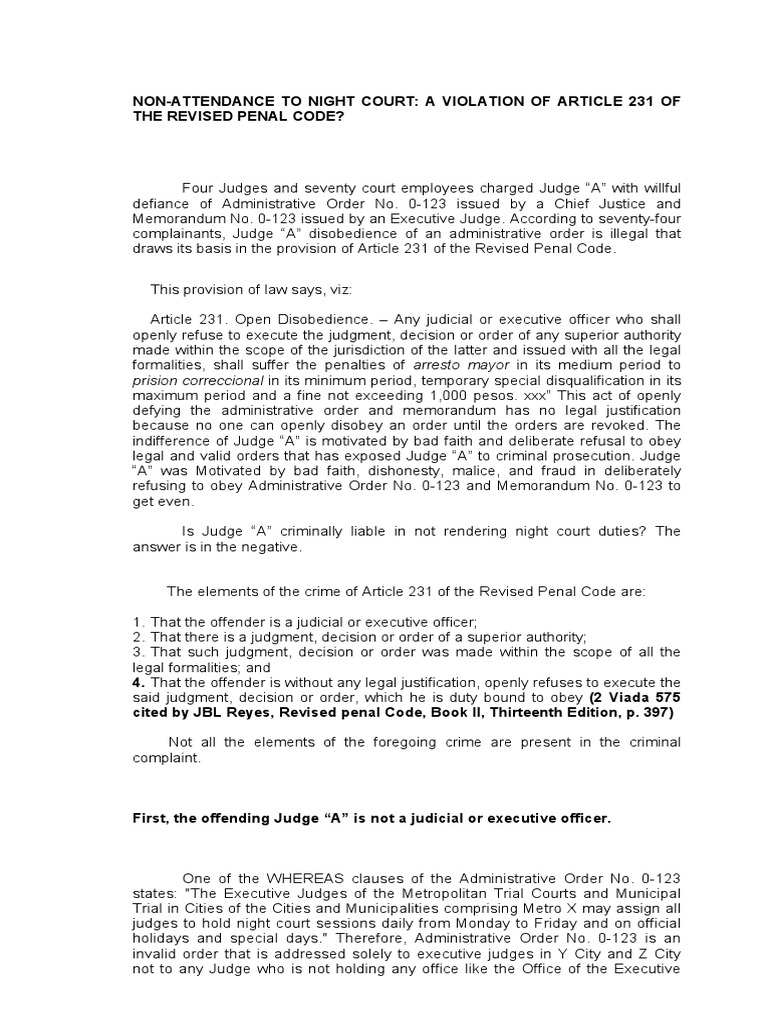 Winning Legal Arguments On Violation of Article 231 of The Revised ...