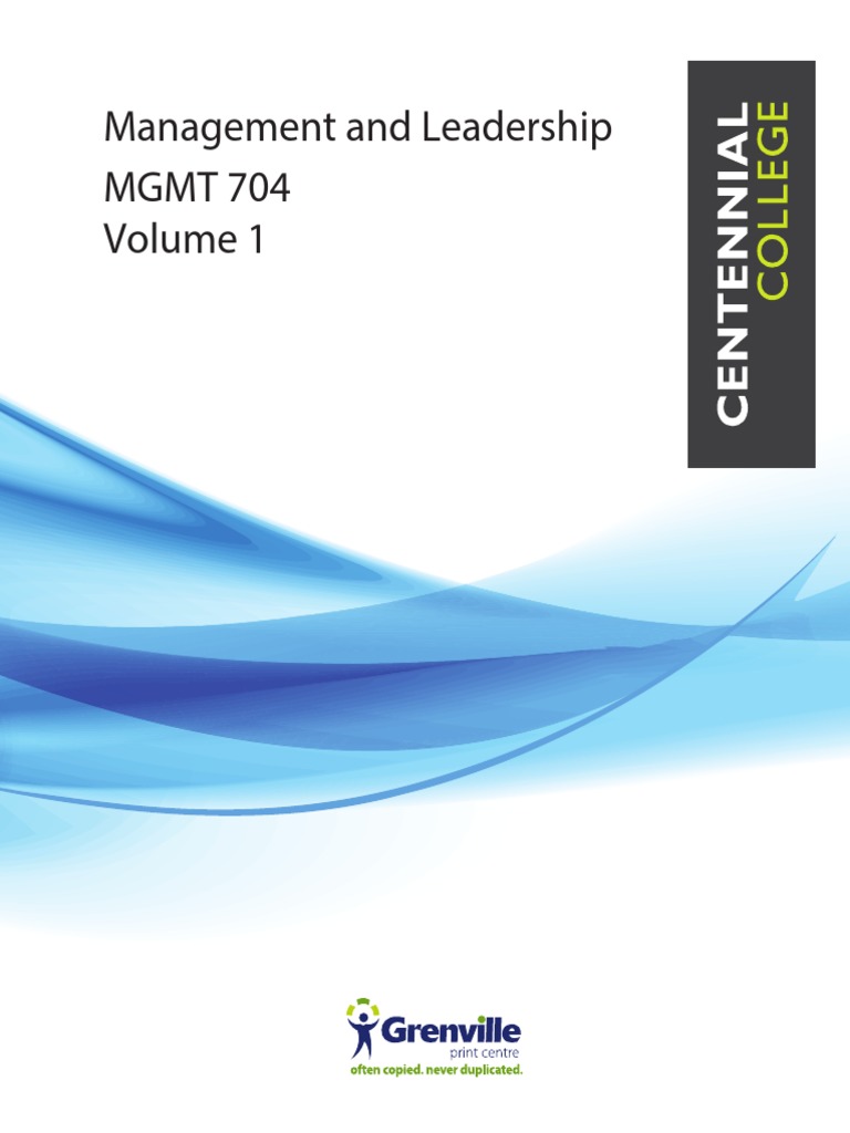 Vol 1 MGMT704 - Management and Leadership | PDF