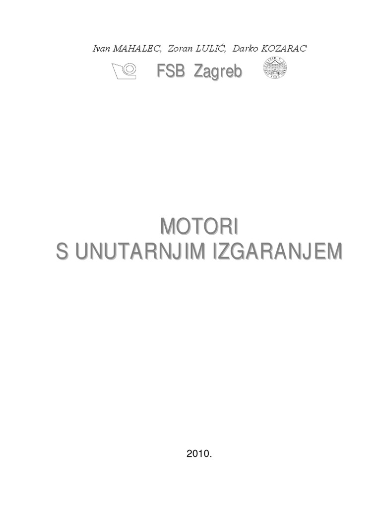 Motori S Unutarnjim Izgaranjem Skripta 2010 PDF | PDF
