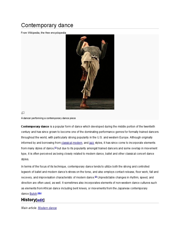Contemporary Dance | PDF | Physical Exercise | Performing Arts