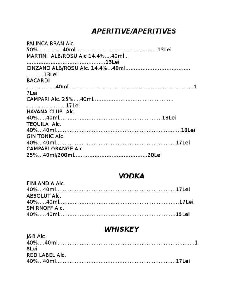 Meniu Bar | PDF