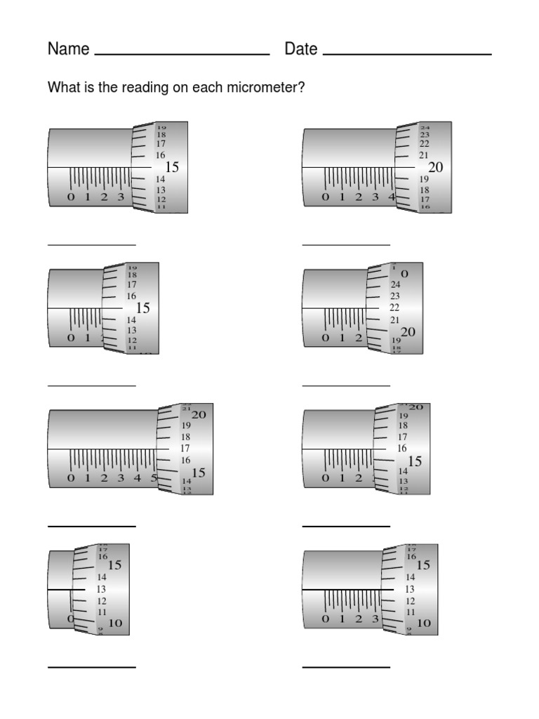 Reading A Micrometer 05 Student | PDF | Science & Mathematics ...