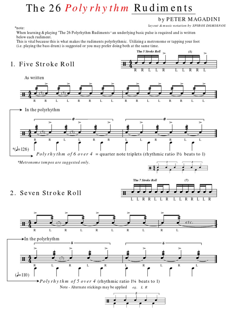 PETER-MAGADINI-The-official-26-Polyrhythm-Rudiments-.pdf | Rhythm And ...