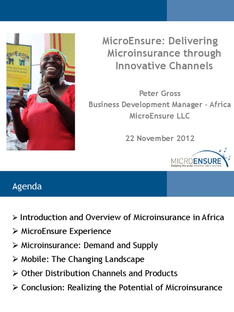 Microensure: Delivering Microinsurance Through Innovative Channels ...