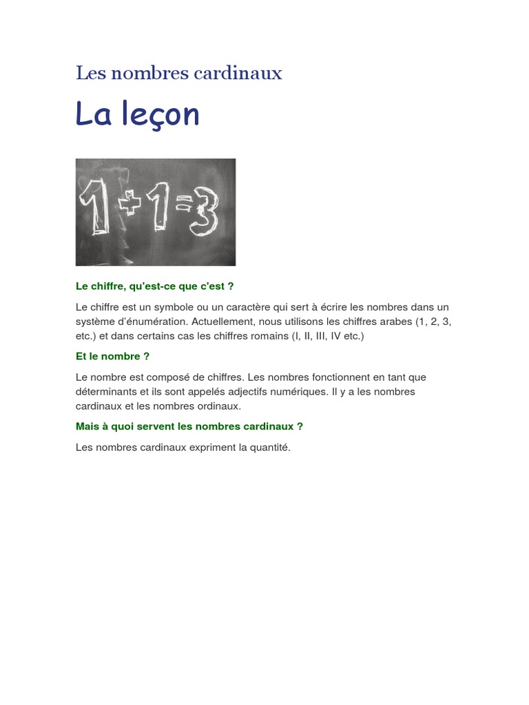 Introduction aux nombres cardinaux | PDF | Arts du langage et discipline