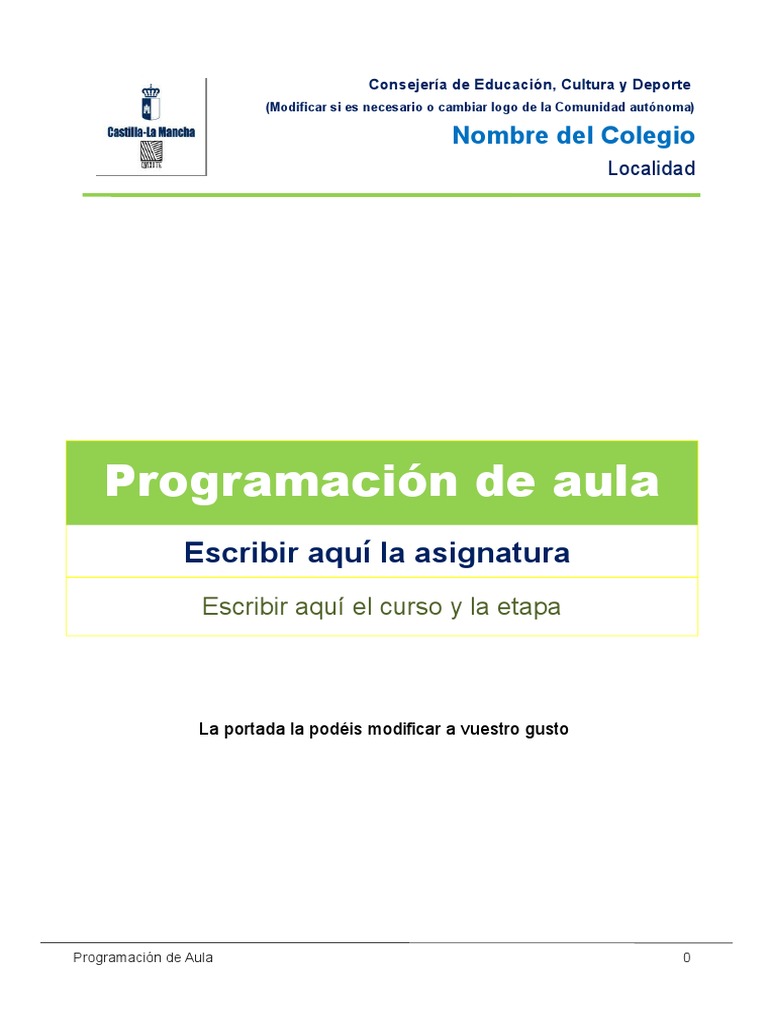 Plantilla Programacion de Aula | PDF | Educación primaria | Aprendizaje