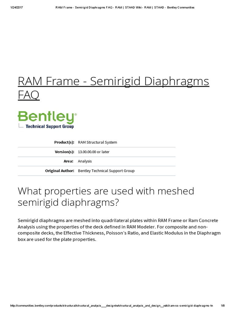 RAM Frame - Semirigid Diaphragms FAQ - RAM - STAAD Wiki - RAM - STAAD ...