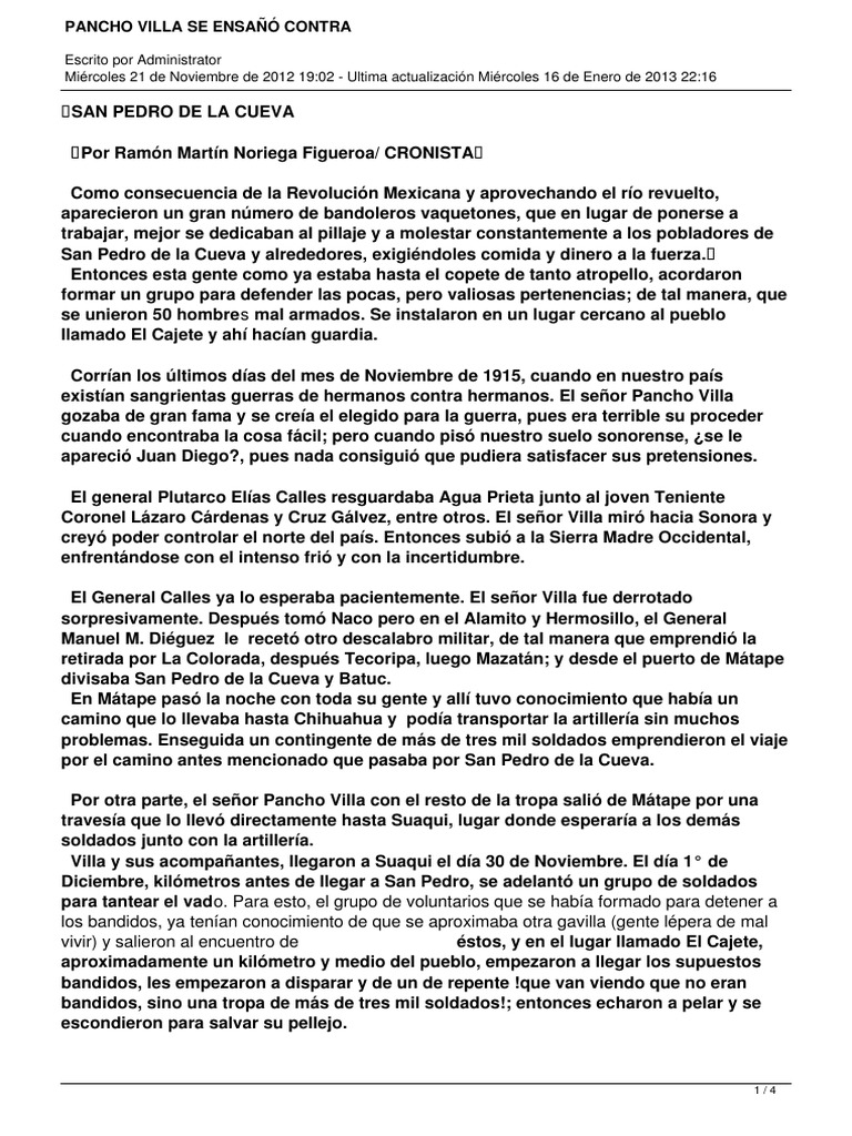 Masacre de San Pedro de la Cueva | PDF | Viajes y turismo