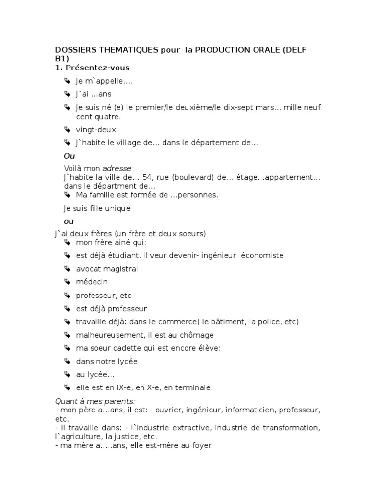Production Oral 1 | PDF