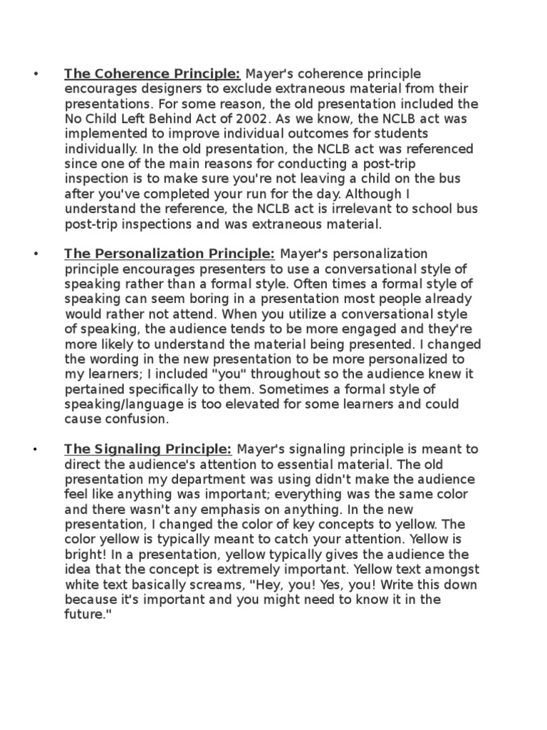 Mayers Principles | PDF