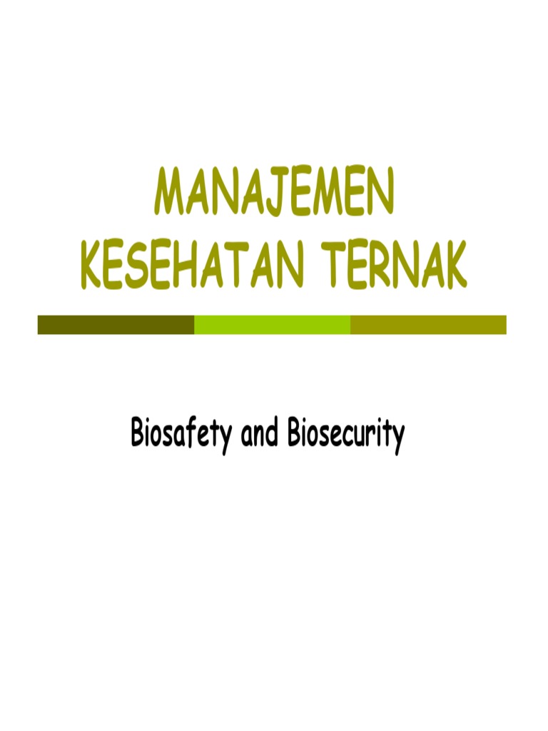 Biosafety Dan Biosecurity | PDF