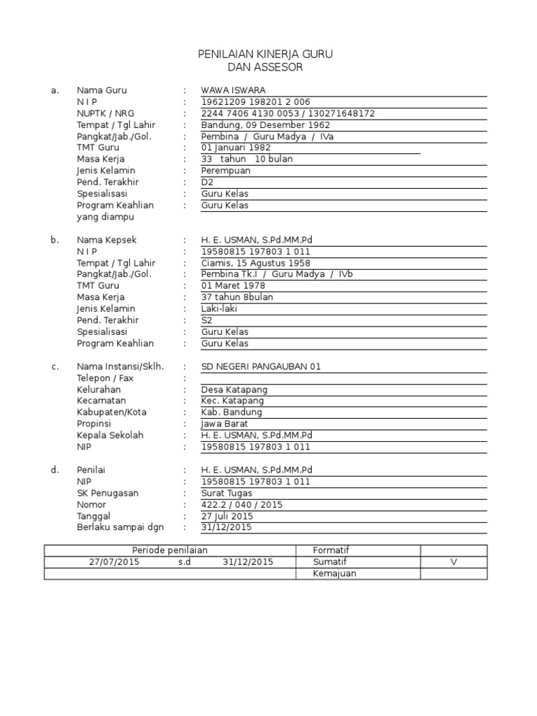 Contoh Format 1 A PKG | PDF