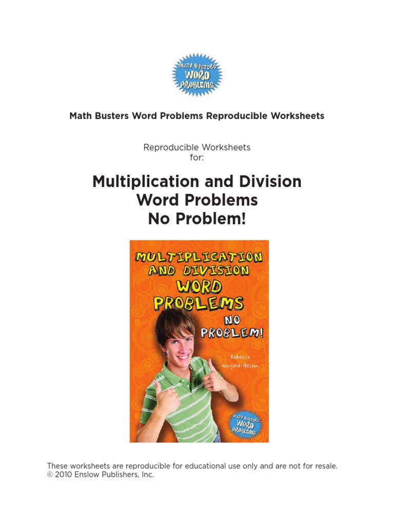 Multiplication and Division Word Problems PDF | PDF | Self-Improvement ...