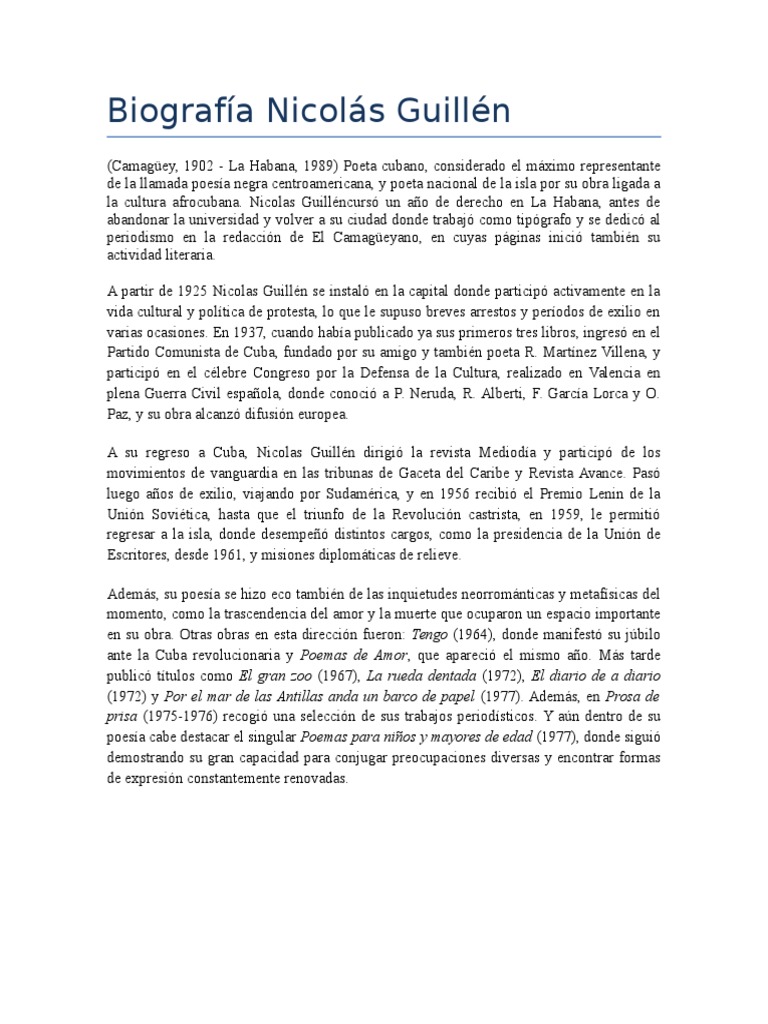 Nicolas Guillen | PDF