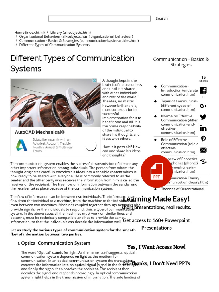 Different Types of Communication Systems | PDF | Communications System ...