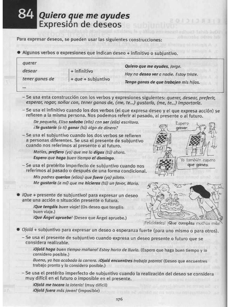 Expresiones de Deseo Verbos Etc | PDF