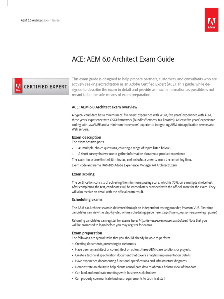 AEM 6.0 Architect Exam Preparation Guide | PDF | Test (Assessment ...