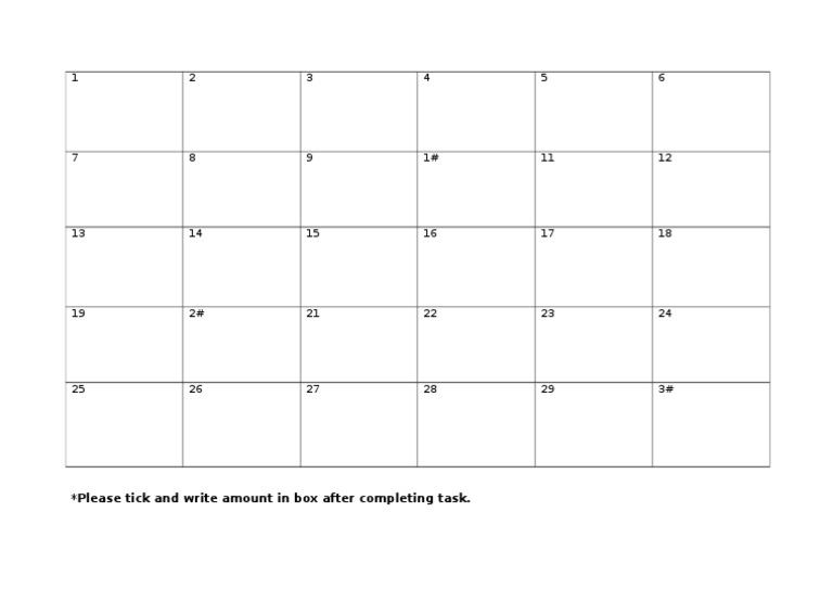 One Month Challenge Calendar | PDF