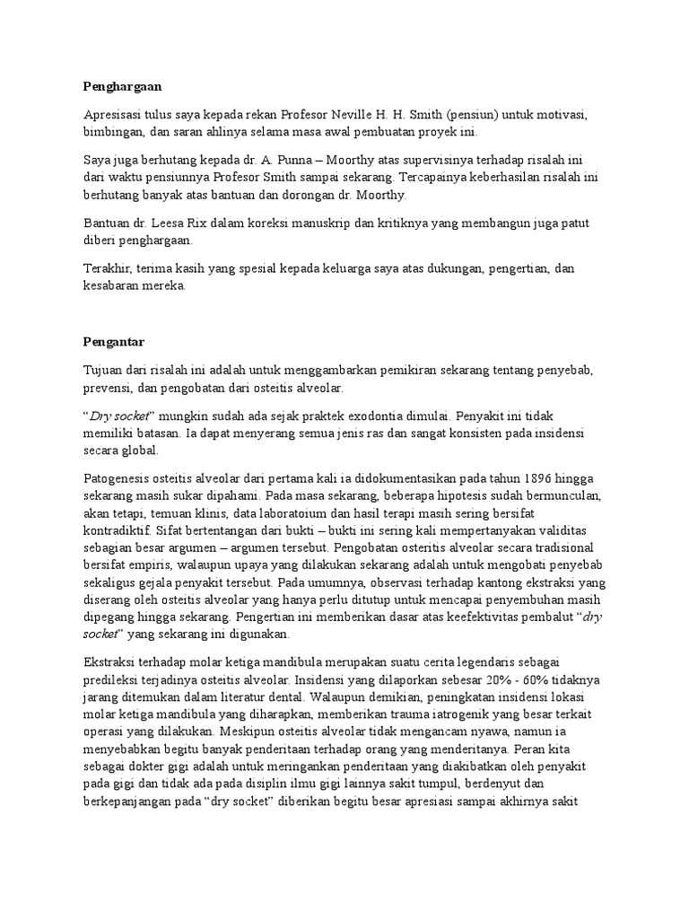 Alveolar Osteitis | PDF