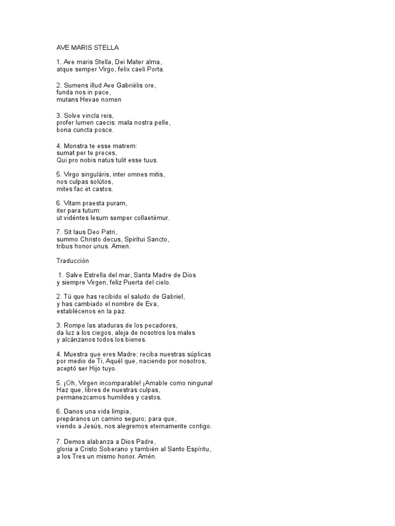 Ave Maris Stella | PDF