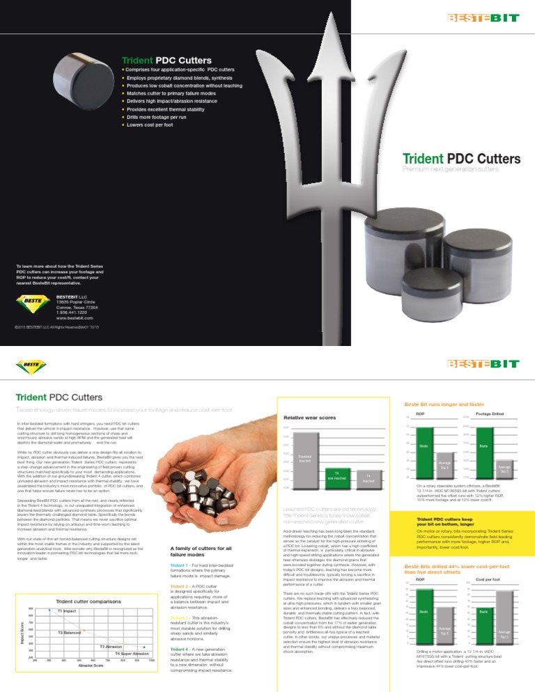 Trident PDC Cutters | PDF | Diamond | Wear