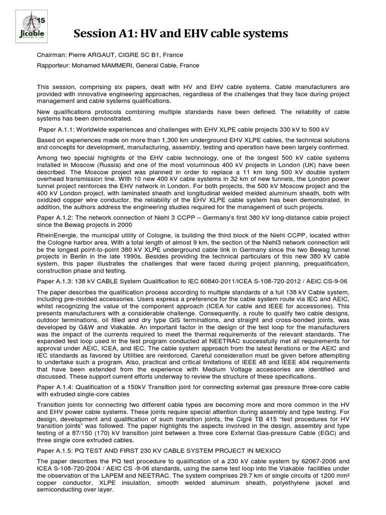 HV and EHV Cable Systems | PDF | High Voltage Direct Current | Cable
