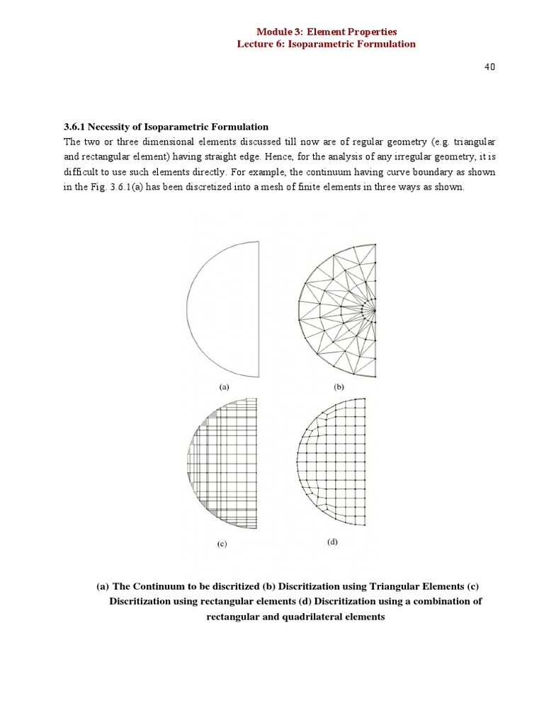 Module 3: Element Properties Lecture 6: Isoparametric Formulation | PDF | Finite Element Method ...