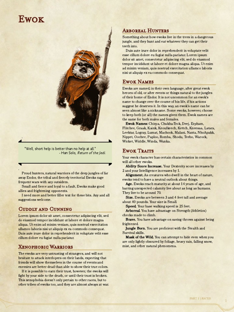 D&D 5e Ewok | PDF