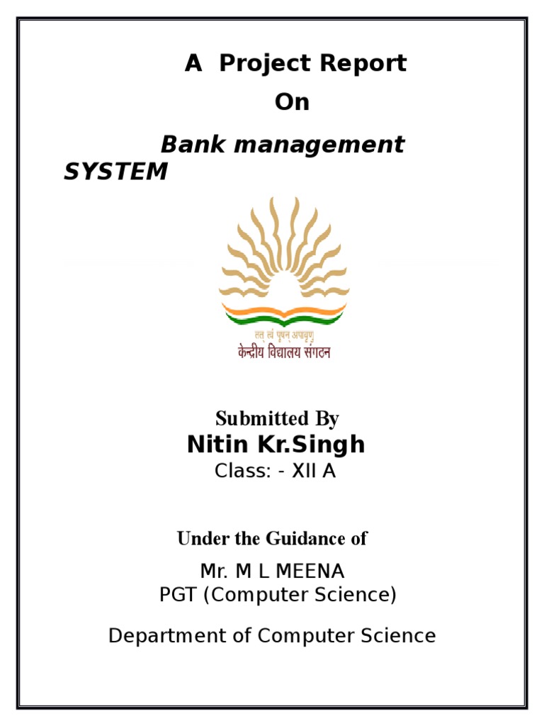 Project - Bank Management System | PDF | User (Computing) | System Software