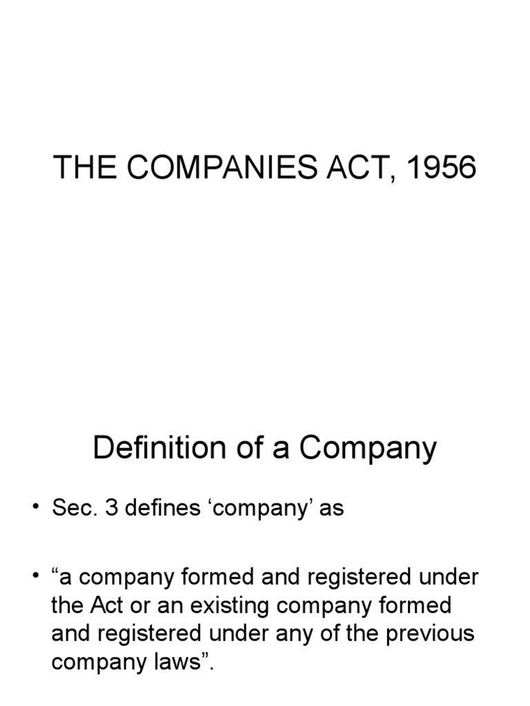The Companies Act, 1956 | PDF | Articles Of Association | Limited Liability