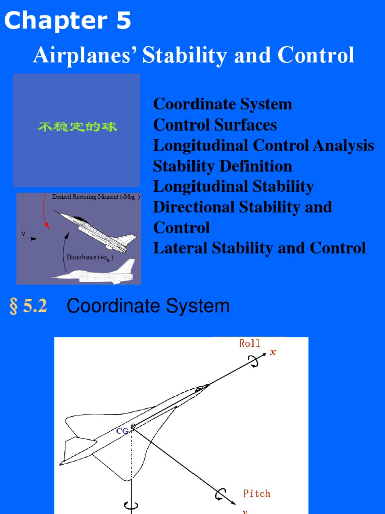 Chapter 5 Airplanes Stability and Control | PDF | Flight Control ...