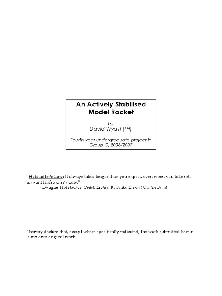 Thrust Vectoring For A Model Rocket PDF | PDF | Rocket | Rocket Engine