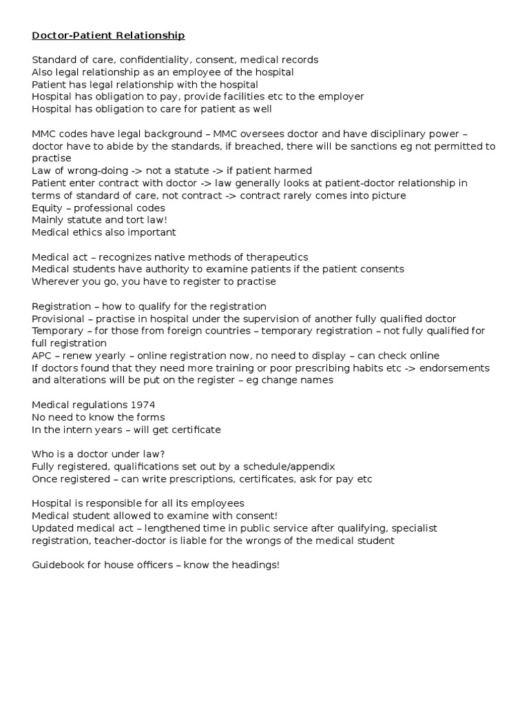 Doctor Patient Relationship | PDF