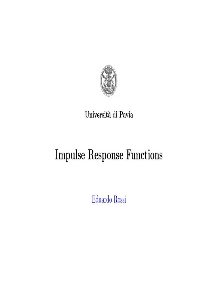 Impulse Response Functions PDF | PDF | Causality | Econometrics