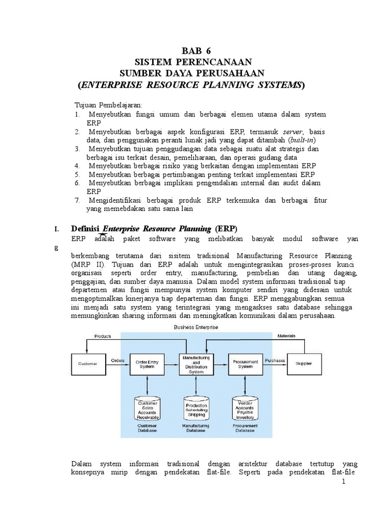 Bab 6 Sistem Perencanaan Sumber Daya Perusahaan | PDF