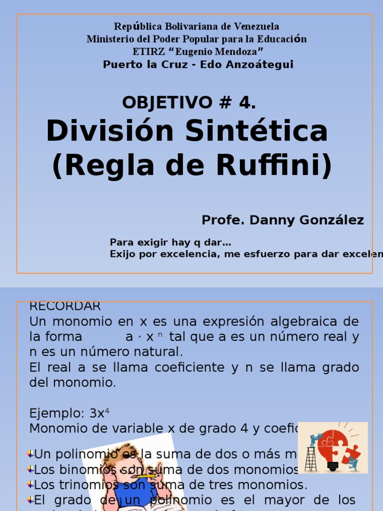 Ruffini | PDF | División (Matemáticas) | Álgebra abstracta