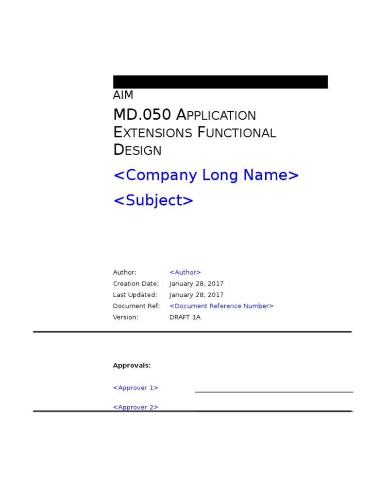 MD050 Application Extensions Functional Design | PDF | C (Programming ...