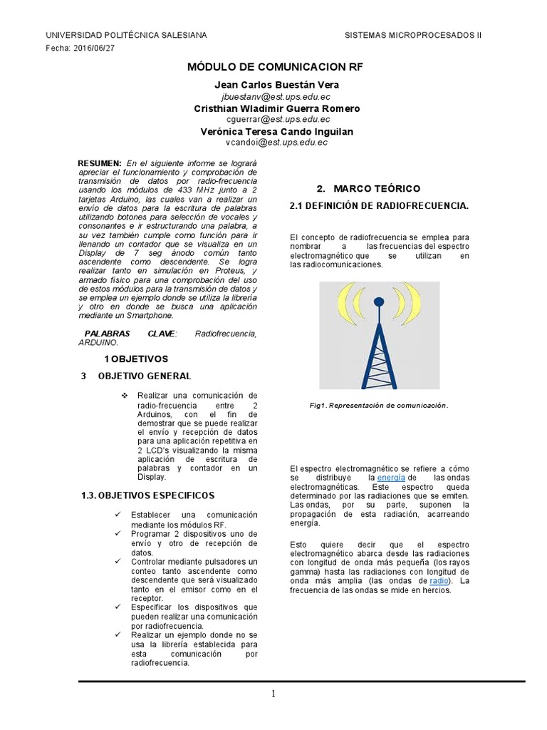 Informe Radiofrecuencia | PDF | Modulación | Radio