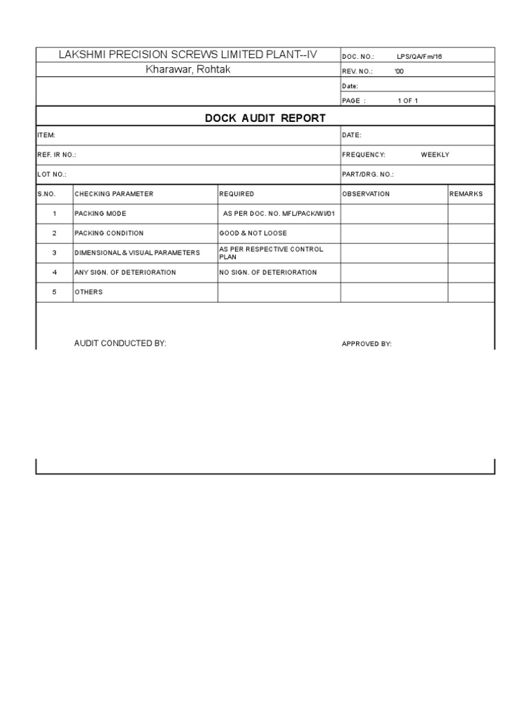 Dock Audit Report-16 | PDF