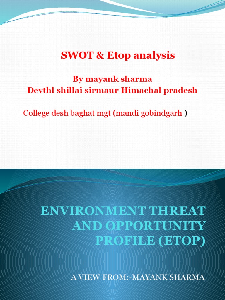 Swot and Etop Analysis | PDF