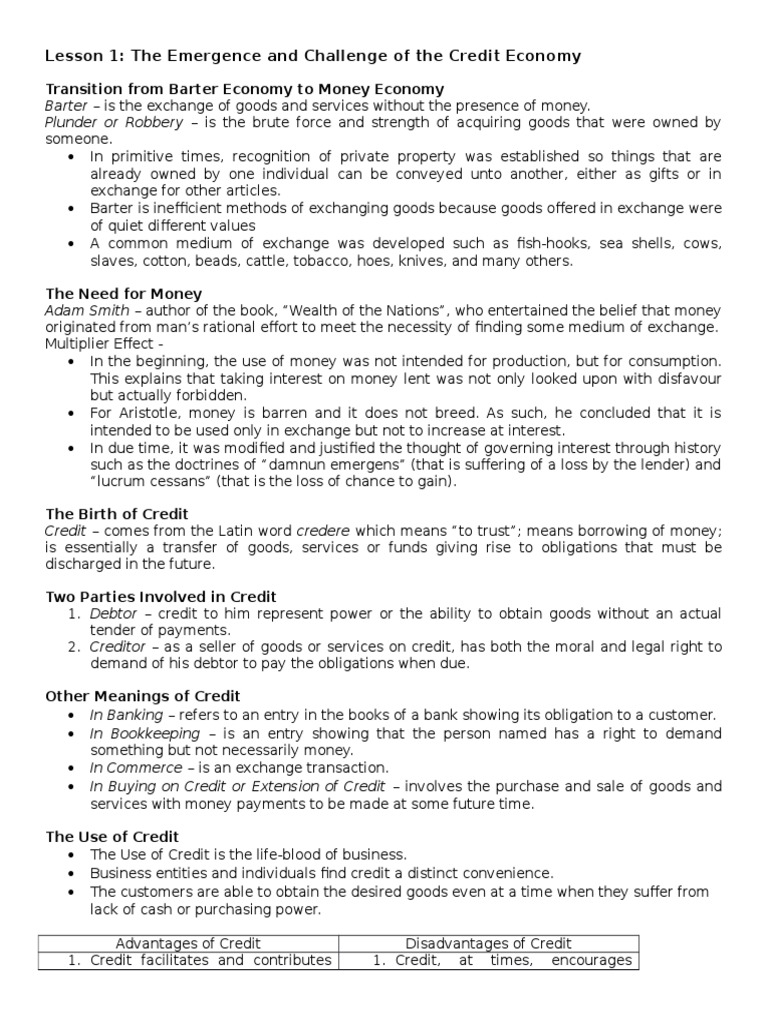 Lesson 1 | PDF | Credit (Finance) | Financial Transaction